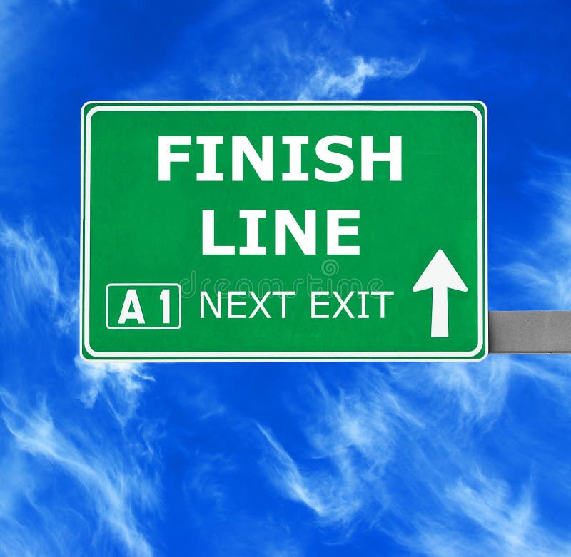 FINISH LINE Road Sign Against Clear Blue Sky Stock Photo - Image of ...
