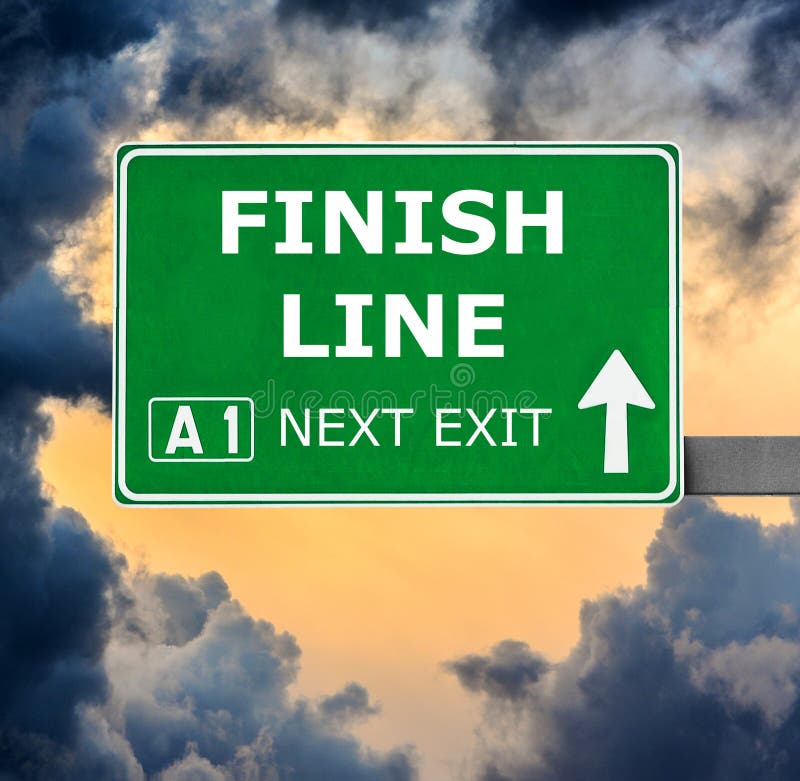 FINISH LINE Road Sign Against Clear Blue Sky Stock Image - Image of ...