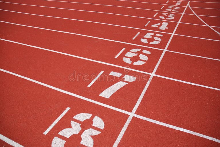 Finish Line of Running Tracks Stock Photo - Image of stadium, lane: 5743352
