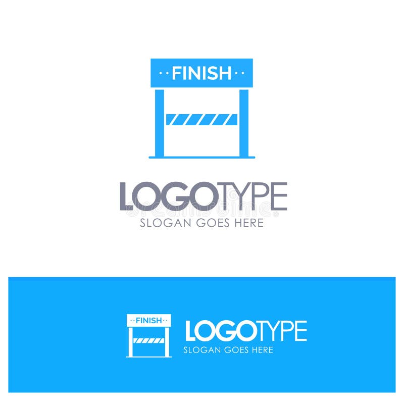 Finish, Line, Sport, Game Blue Solid Logo with Place for Tagline Stock ...