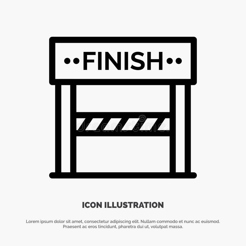 Finish, Line, Sport, Game Line Icon Vector Stock Vector - Illustration ...