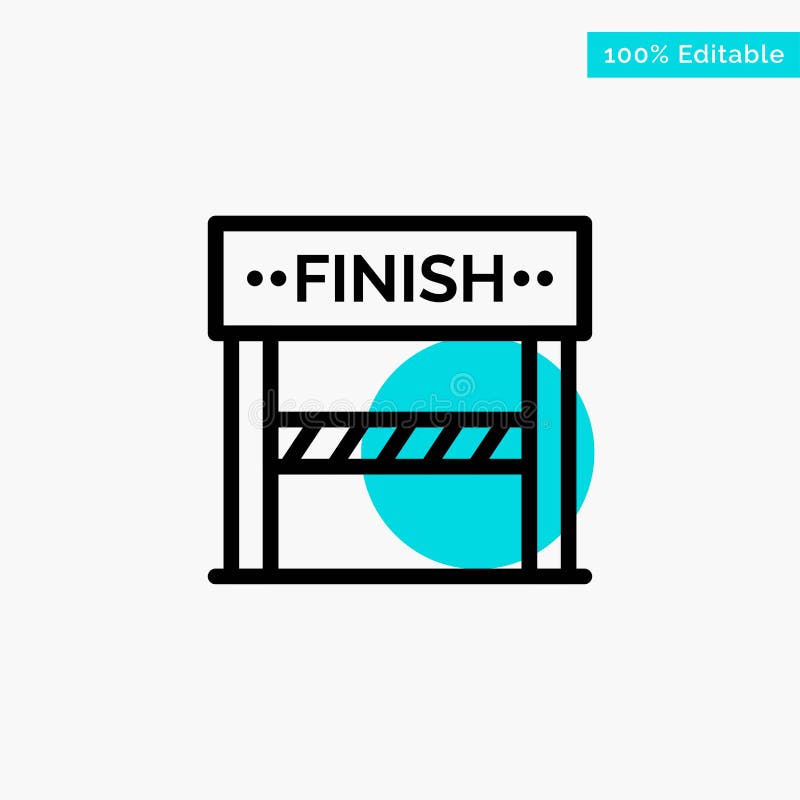 Finish, Line, Sport, Game Turquoise Highlight Circle Point Vector Icon ...