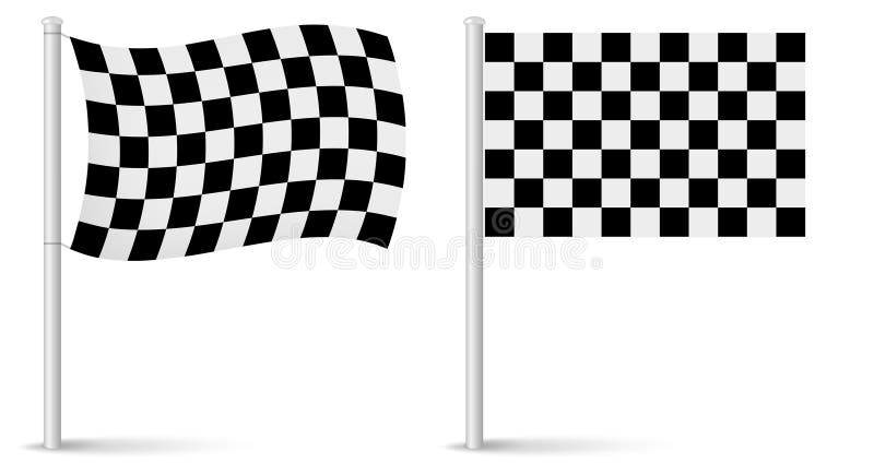 Finish Map Pointer Pin Flags. Checkered Racing Flag. 3D Realistic ...