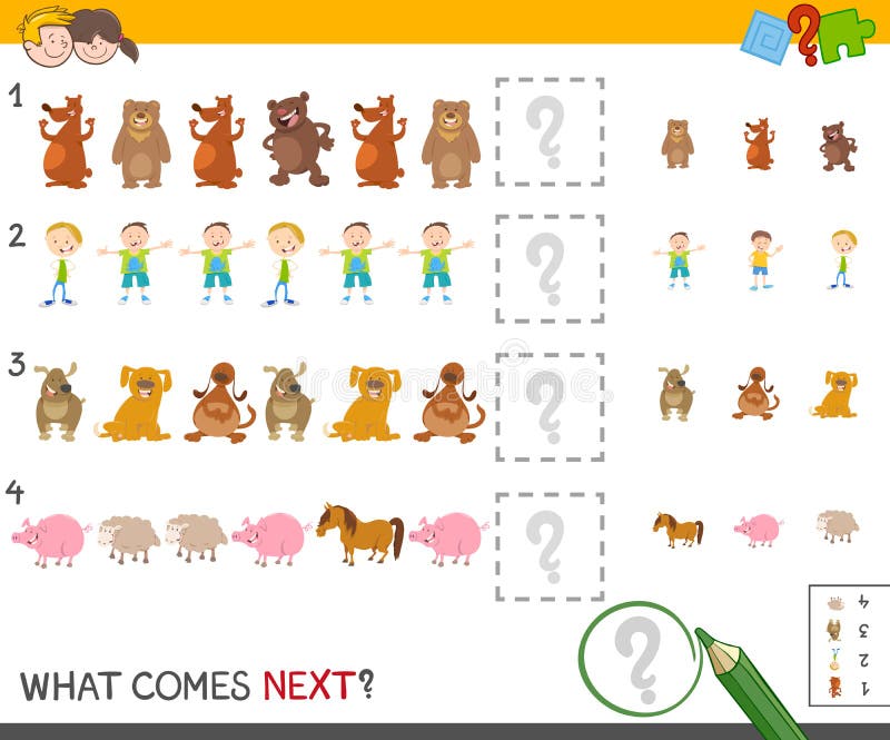 Finish the Pattern Activity Game Stock Vector - Illustration of game ...