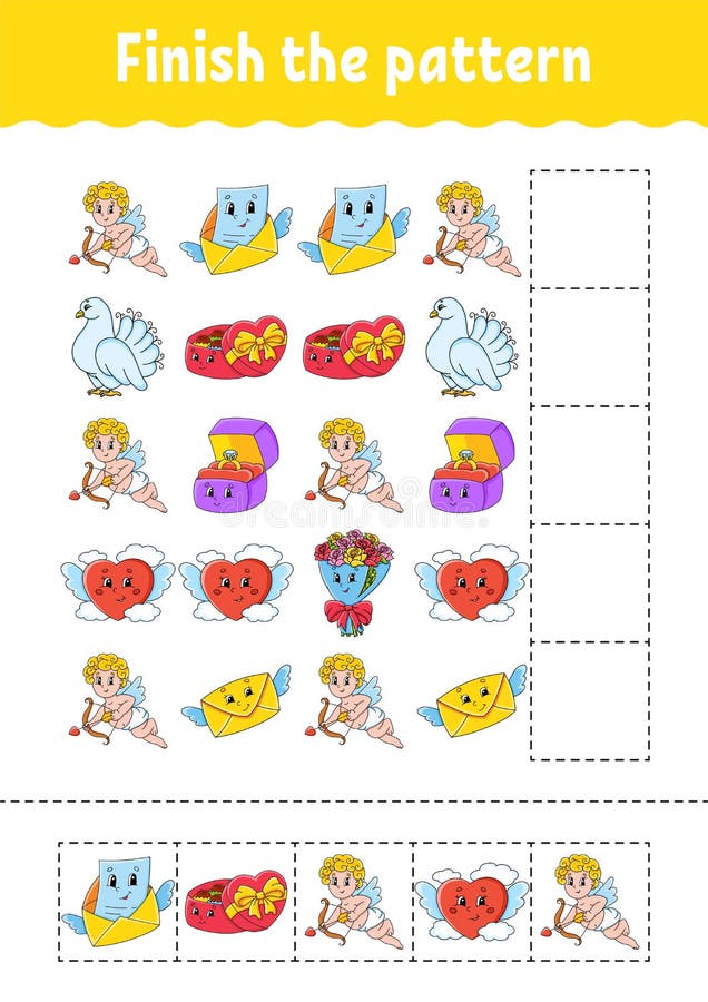 Finish the Pattern. Cut and Play. Fruits and Vegetables. Education ...