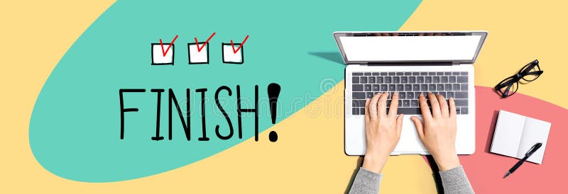 Finish with Person Using a Laptop Stock Image - Image of work ...