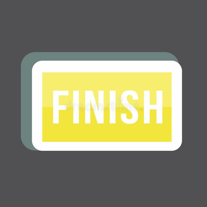 Finish Sticker in Trendy Isolated on Black Background Stock ...