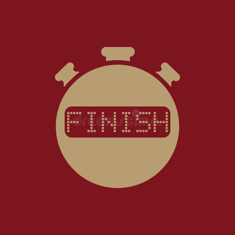 The Finish Stopwatch Icon. Clock and Watch, Timer, Countdown, Stopwatch ...