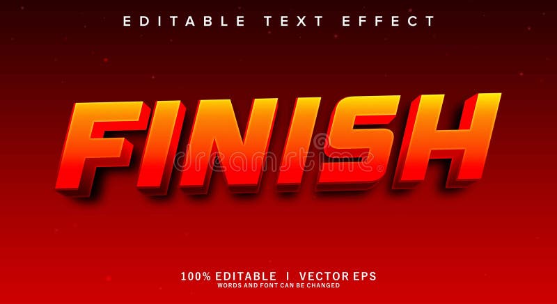Finish Vector Text Effect with Modern Style Design Stock Vector ...