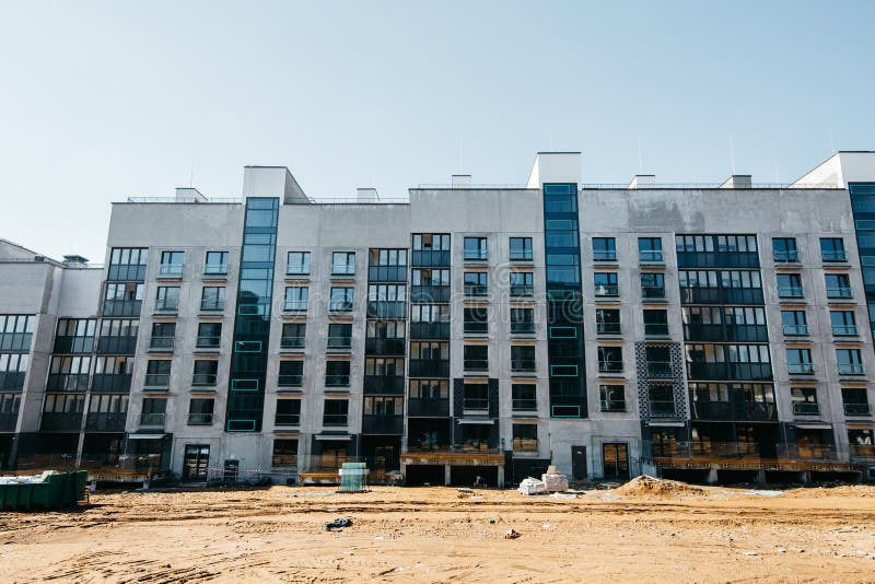 Almost Finished Apartment with a Rough Finish at a Construction Site ...