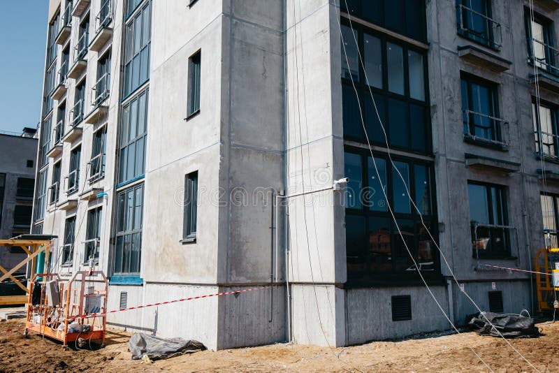 Almost Finished Apartment with a Rough Finish at a Construction Site ...