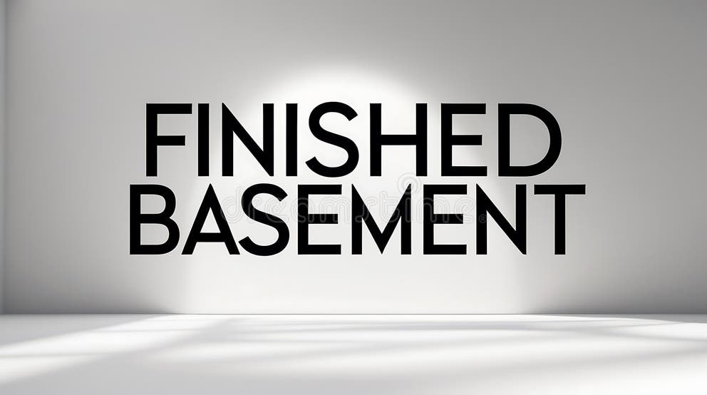 Finished Basement with Bold Typography Emphasizing the Space S Purpose ...
