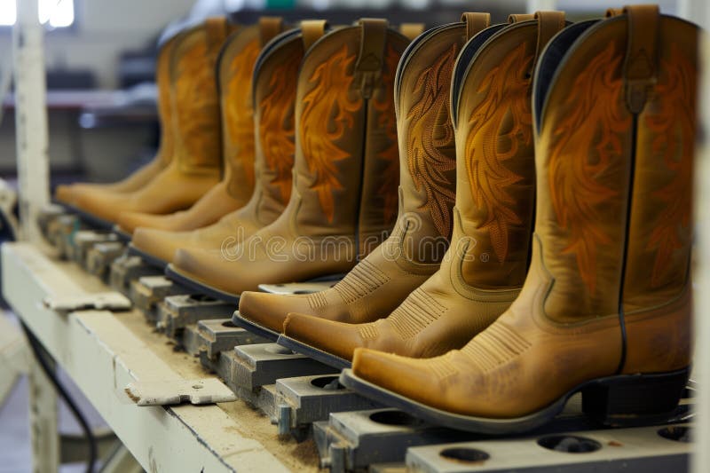 Finished Boots Being Inspected for Quality Control Stock Image - Image ...