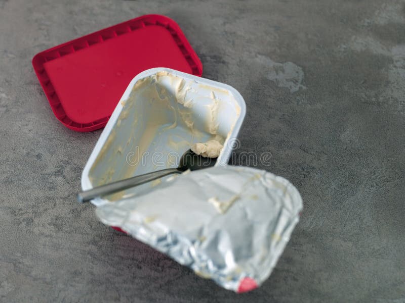 Finished Box of Spread Butter Stock Photo - Image of table, eaten ...