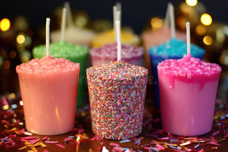 Finished Candles with Shimmering Sprinkles Stock Illustration ...