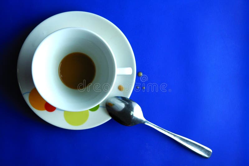 Finished Coffee in a Ceramic Cup Stock Image - Image of spoon, coffee ...