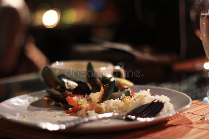 Finished dinner stock photo. Image of left, enjoyed, supper - 8525470