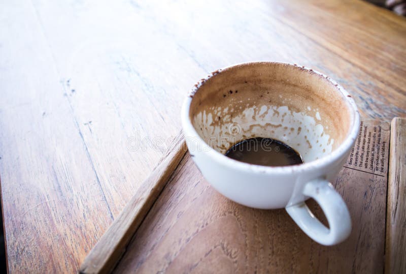 Finished Empty Cup of Coffee with the Morning Light Stock Image - Image ...