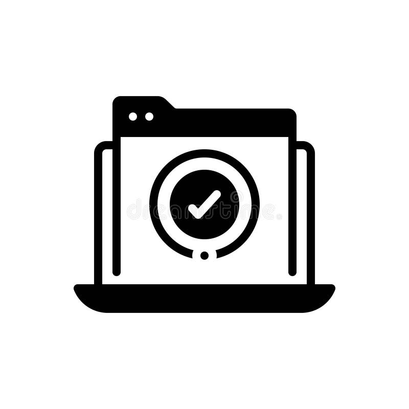 Black Solid Icon for Finished, Ended and Message Stock Vector ...