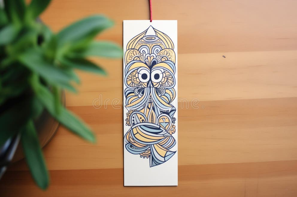 Finished Linocut Bookmark with Intricate Patterns Stock Image - Image ...