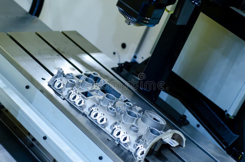 Finished Machined Part in the CNC Milling Machine Stock Image - Image ...