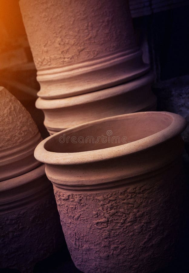 Finished Pottery in the Workshop Stock Photo - Image of vertical ...