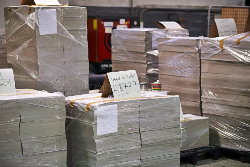 The Finished Printed Product Ready for Shipment. Stacks of Printed ...