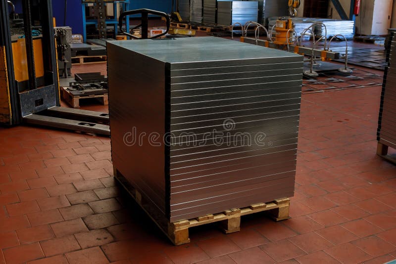 Finished Products from Galvanized Metal Plate on a Pallet. Stock Image ...