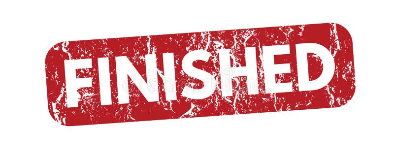 Finished - Red Rubber Stamp with Grunge Effect Stock Vector ...