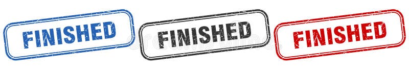 Finished Square Isolated Sign Set. Finished Stamp. Stock Vector ...