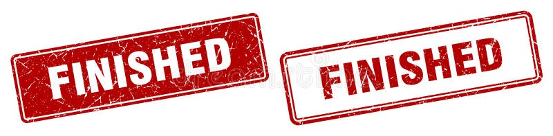 Finished Square Isolated Sign Set. Finished Stamp Stock Vector ...