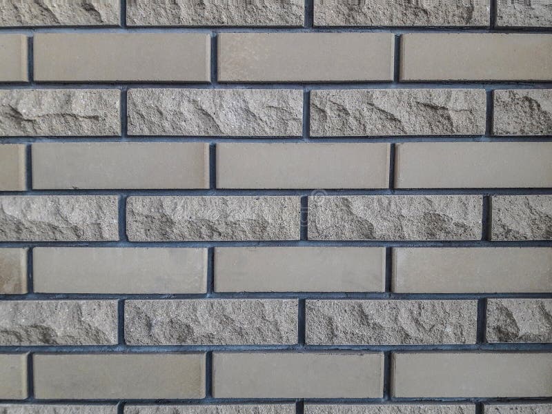 Finishing Bricks for Walls. Smooth and Chipped. Gray Background Stock ...
