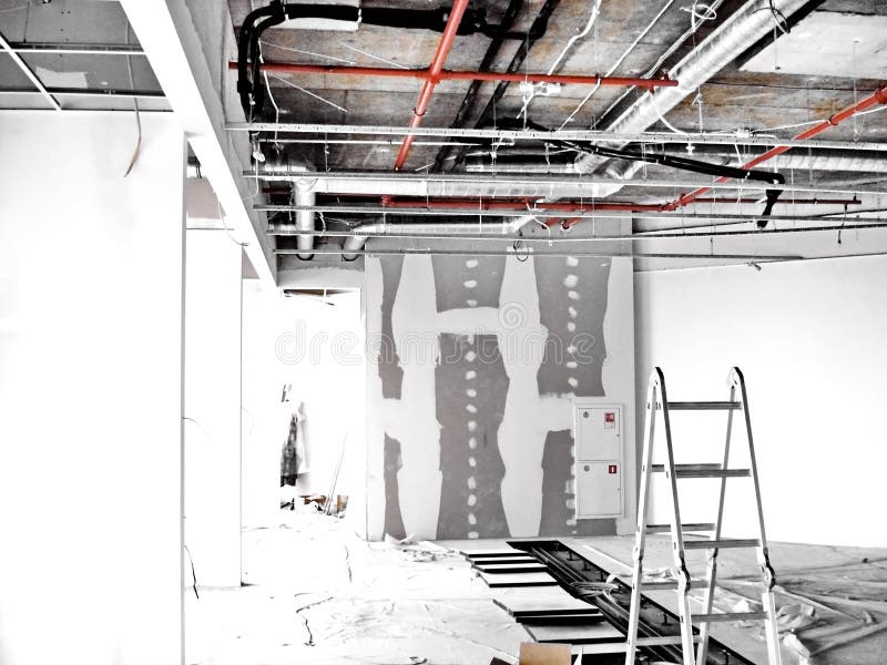 False Ceiling Installation stock photo. Image of rooms - 162863008