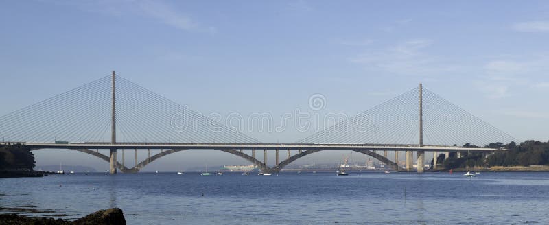Finistere, Brest: View of Plougastel Bridge Stock Image - Image of ...