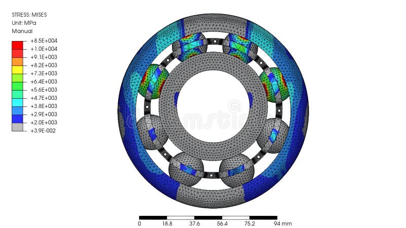 Finite Element Analysis - Ball Bearing Stock Illustration ...