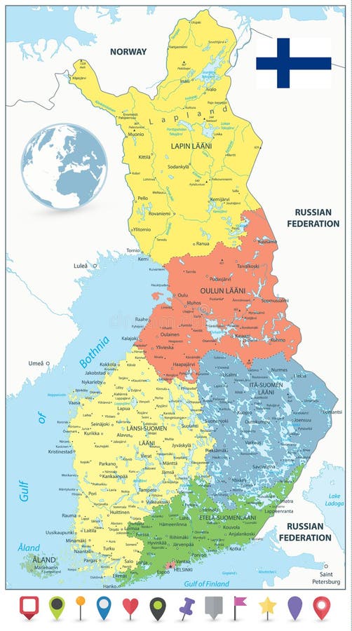 Physical Features Map Of Finland