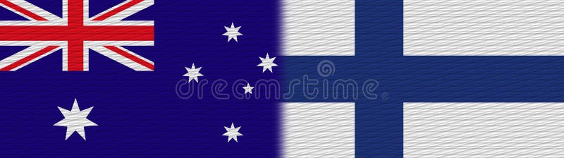 Finland and Australia Fabric Texture Flag â€“ 3D Illustration Stock ...