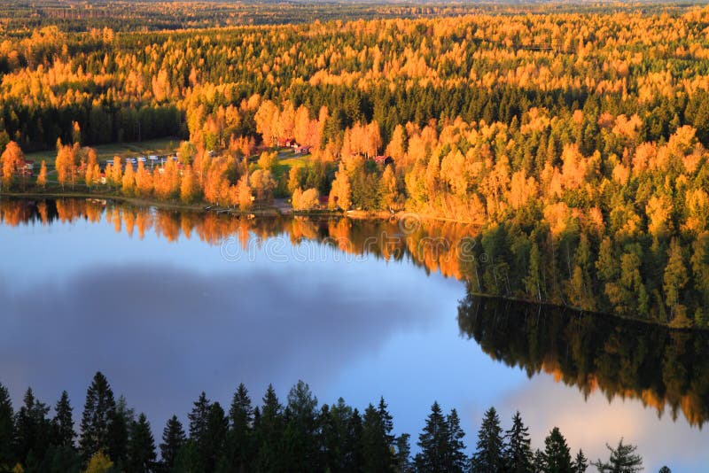 Finland: Autumn colors stock photo. Image of calm, suomi - 12166730