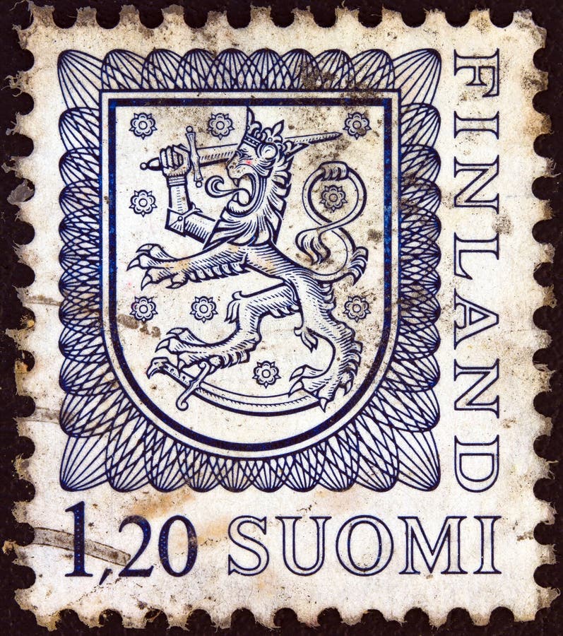 FINLAND - CIRCA 1975: a Stamp Printed in Finland Shows National Arms ...