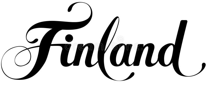 Finland - Custom Calligraphy Text Stock Vector - Illustration of swirl ...