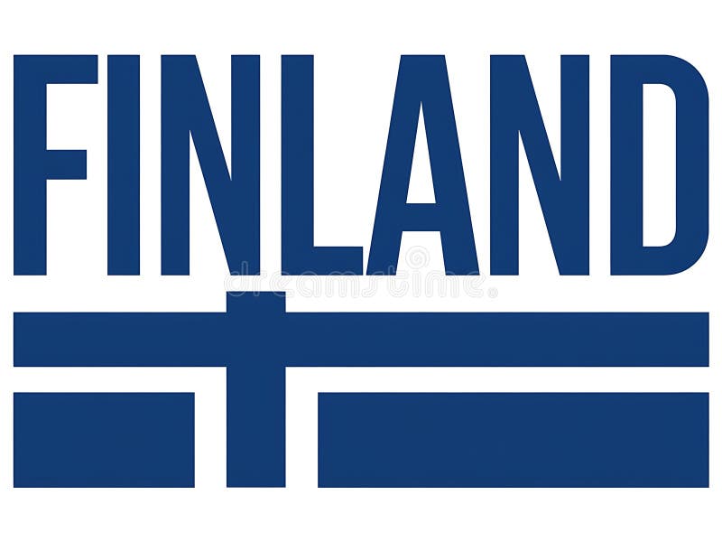 Finland Flag Design Simple Bold Typography Stock Illustration ...