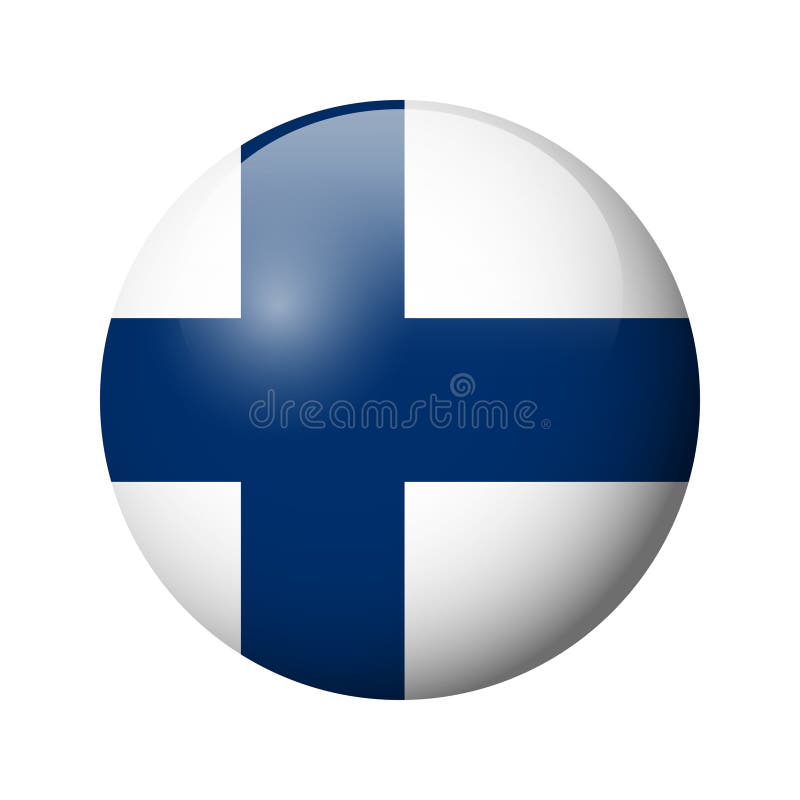 Glossy Circle Badge Flag of Finland Stock Vector - Illustration of ...