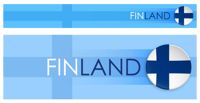 Finland Flag Horizontal Web Banner in Modern Neomorphism Style. Webpage ...