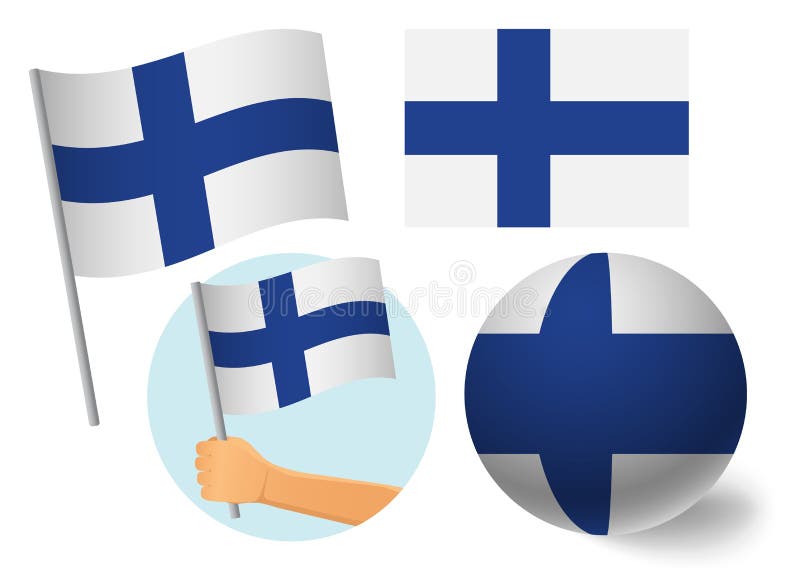 Finland flag icon set stock illustration. Illustration of finland ...