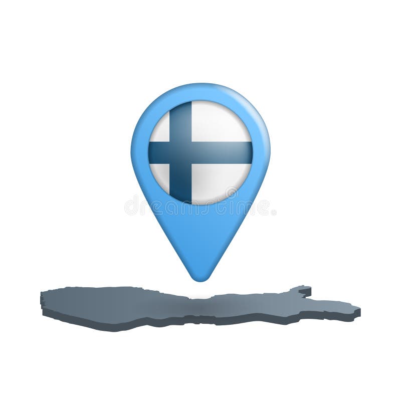 Finland Flag Map Pin on White Stock Illustration - Illustration of icon ...