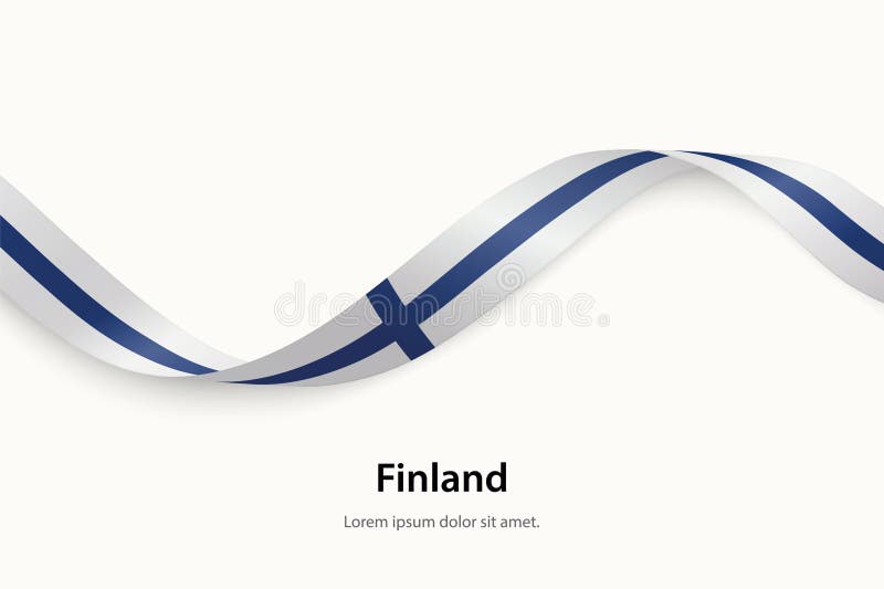 Finland Flag on Waving Ribbon Stock Illustration - Illustration of ...
