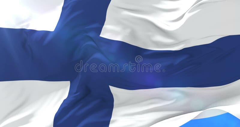 Finnish Flag Waving at Wind with Blue Sky, Loop Stock Footage - Video ...