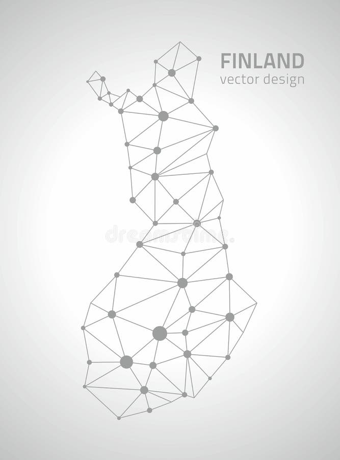 Finland Grey Vector Dot Outline Triangle Map Stock Vector ...
