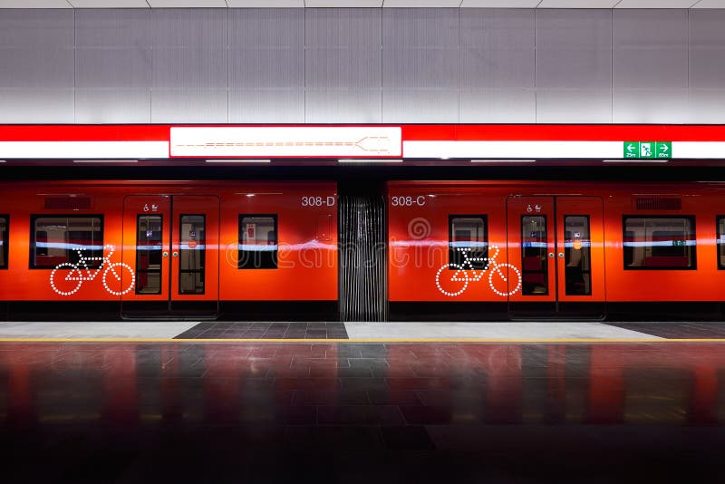 Finland, Helsinki Metro, Train M300 Editorial Photography - Image of ...