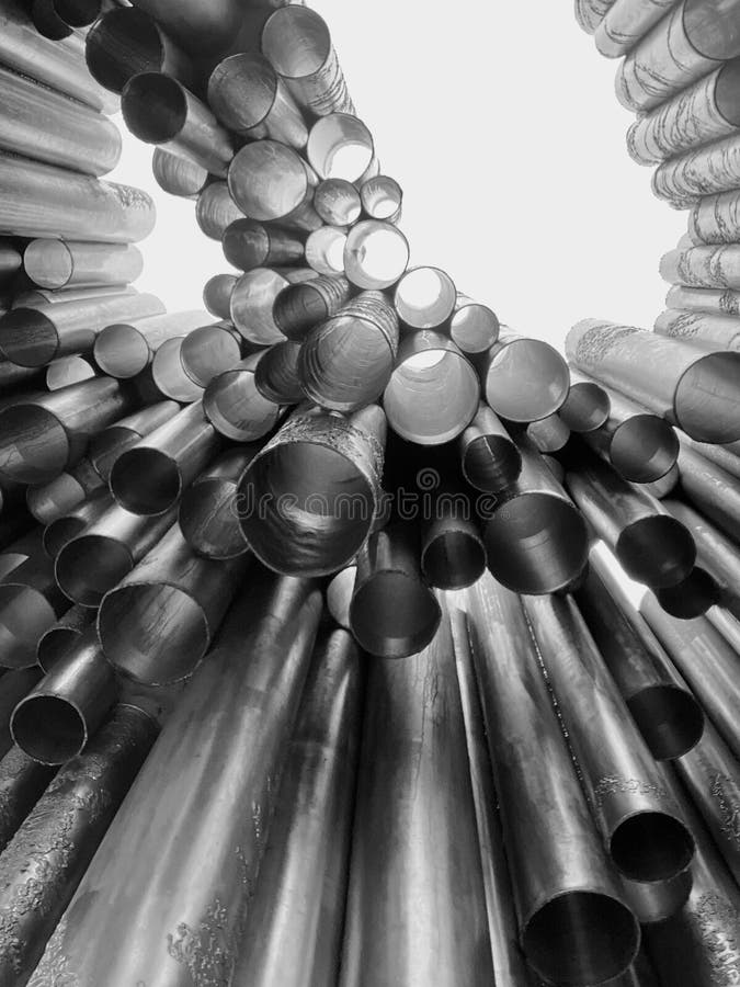 Black and White Pattern and Texture of Round Pipes from Different ...